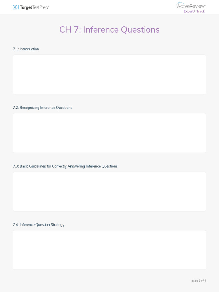 CH 7 Inference Questions Expert+ Track | PDF