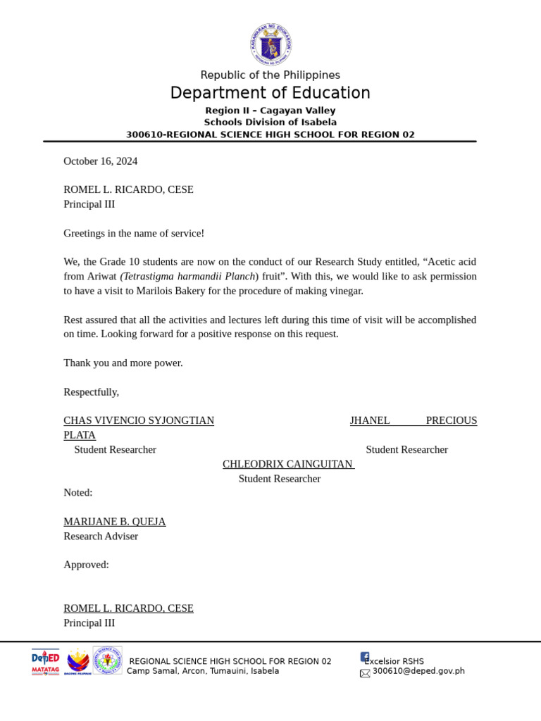 Excuse Letter | PDF