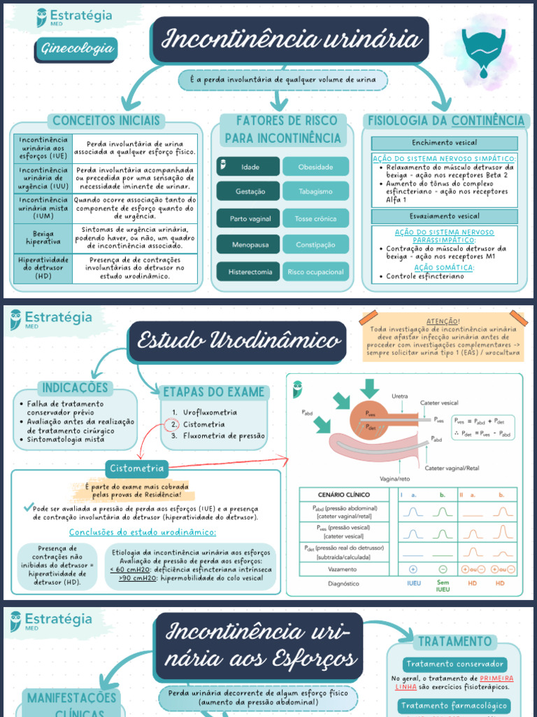 Mapa Mental - Incontinência Urinária | PDF | Micção | Medicina Clínica