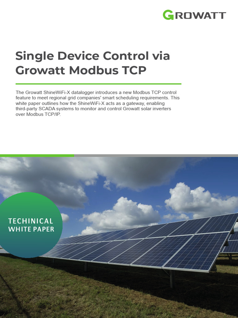Single Device Control Via Growatt Modbus TCP 1718795337 | PDF | Ip ...