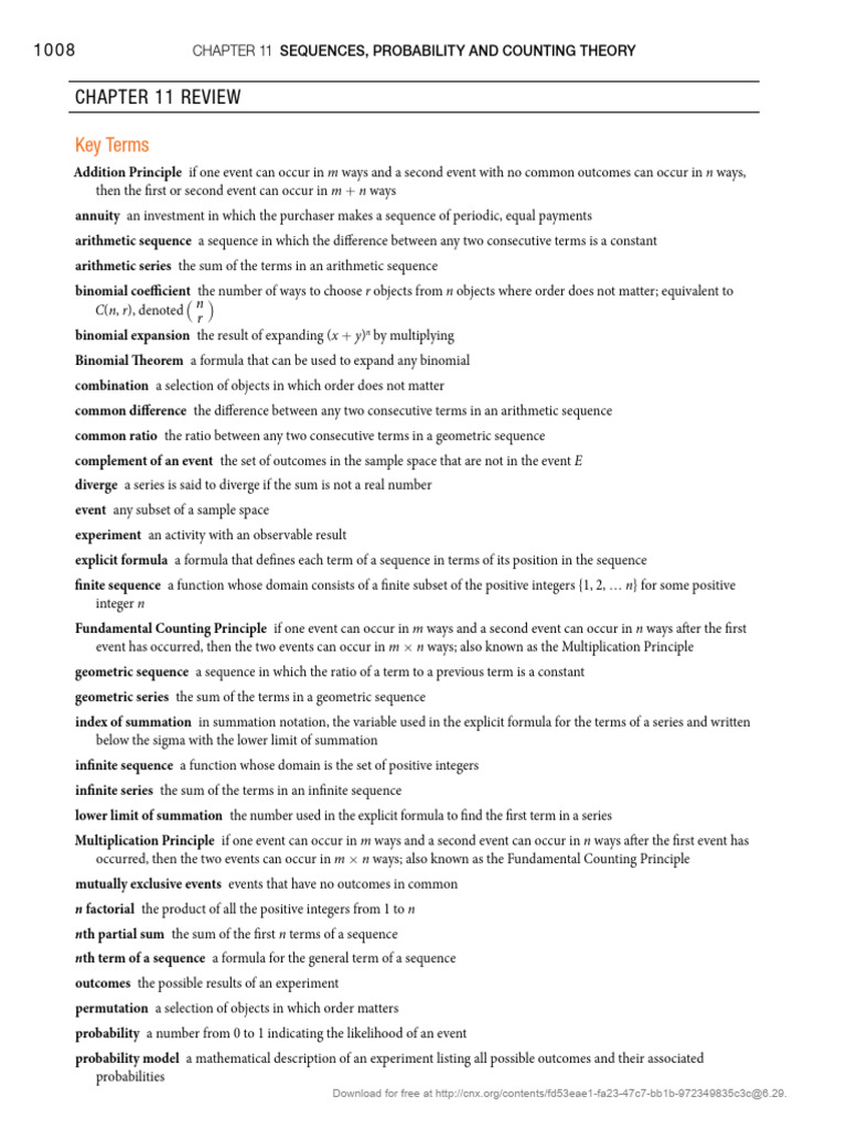 PCLC Os Ch11 Rev - Revwb | PDF | Summation | Sequence