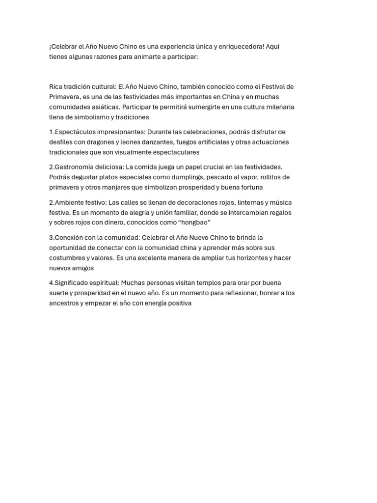 Costumbres del Año Nuevo Chino | PDF | Religión y espiritualidad