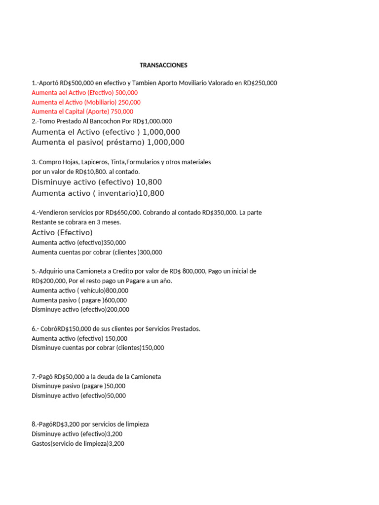 Tarea Desdoblar Transacciones 2 | PDF