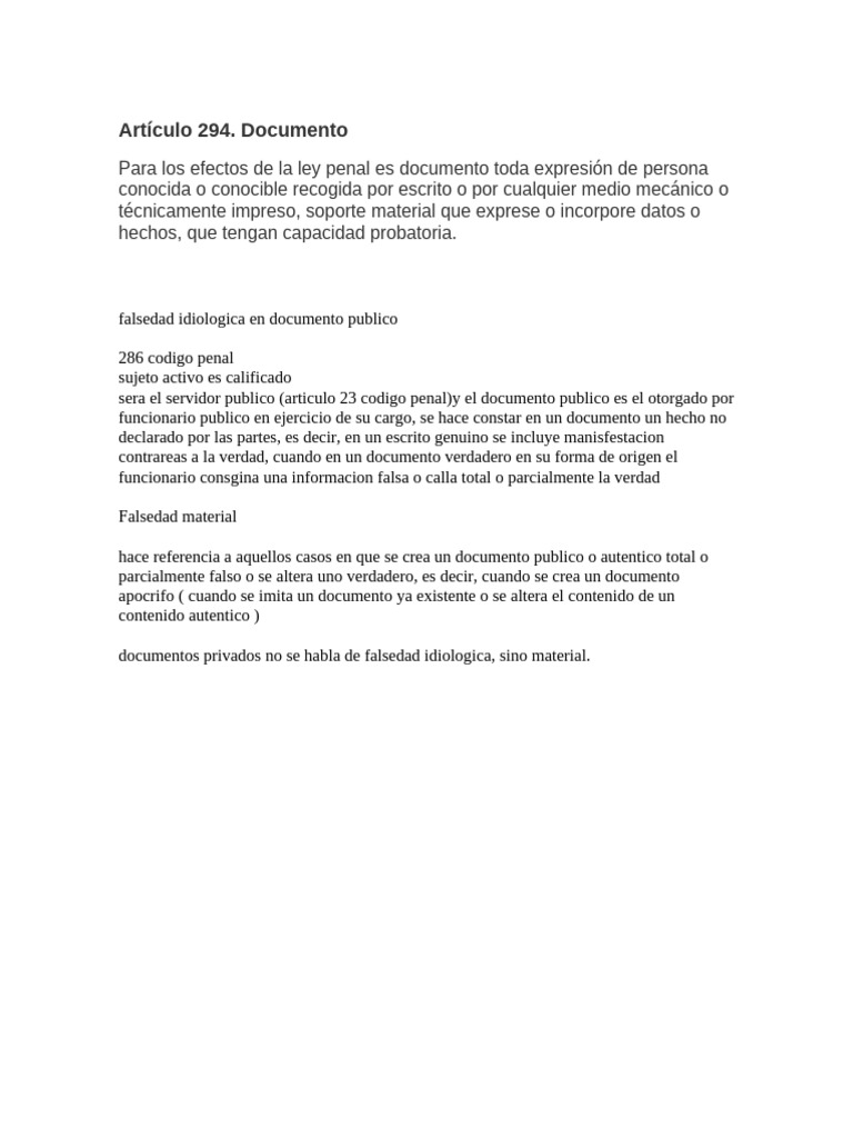 Artículo 294 | PDF
