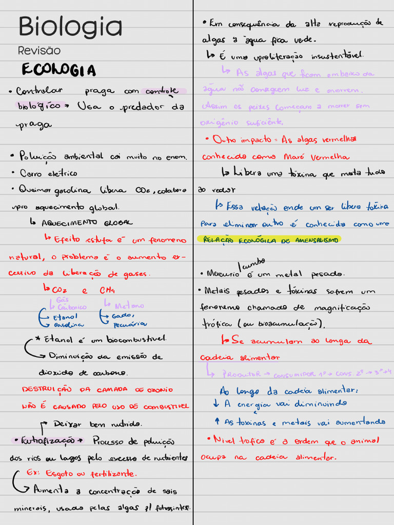 Revisão Biologia - PRO ENEM YOUTUBE 2023 - 241014 - 152415 | PDF
