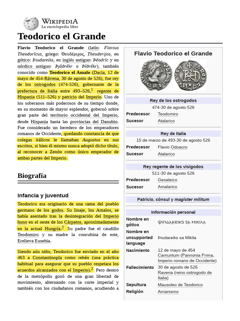 Teodorico el Grande: Rey de los Ostrogodos | PDF | Antigüedad tardía