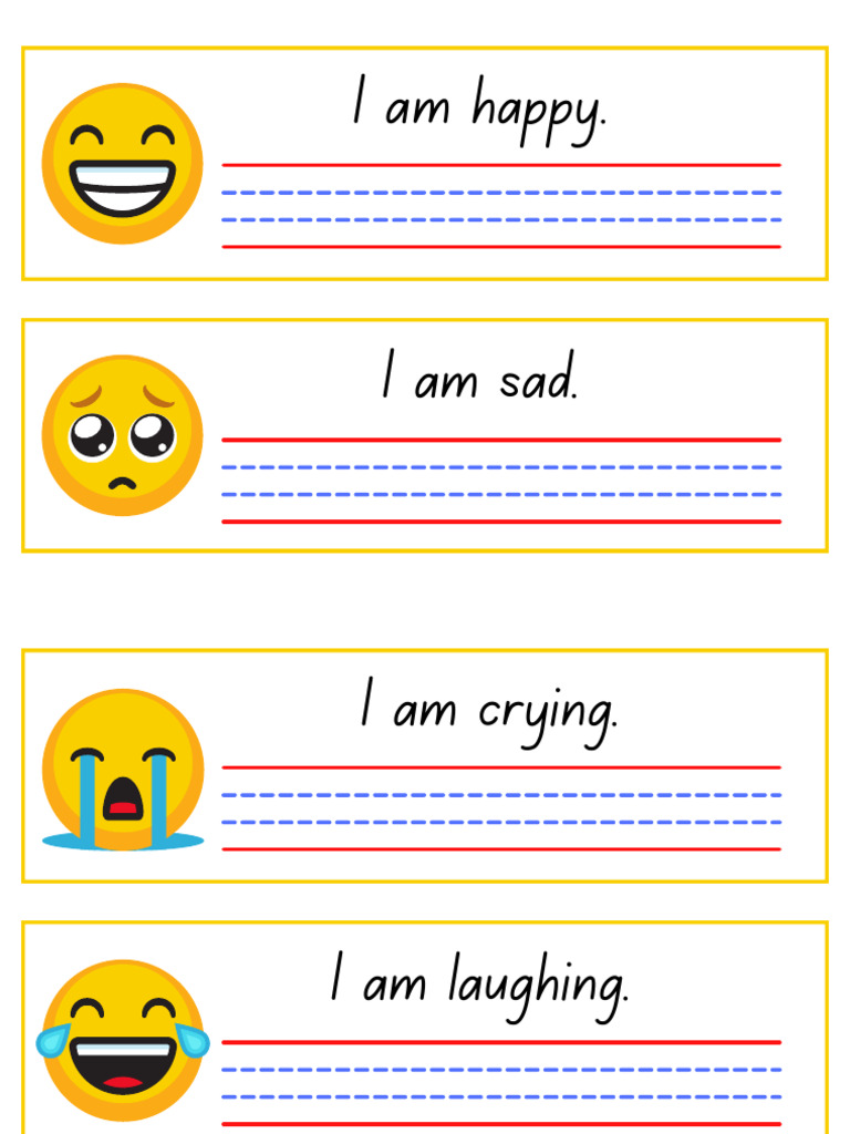 Emotions Sentences Write and Wipe | PDF