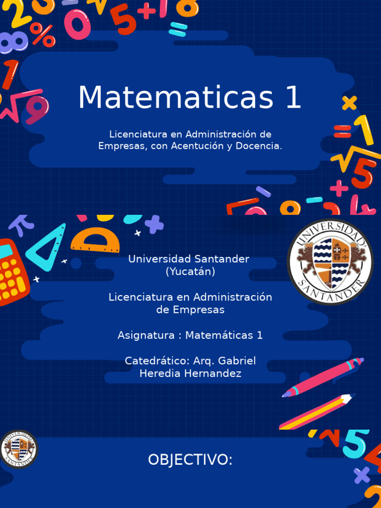 Presentacion Matematicas | PDF | Números | Álgebra abstracta