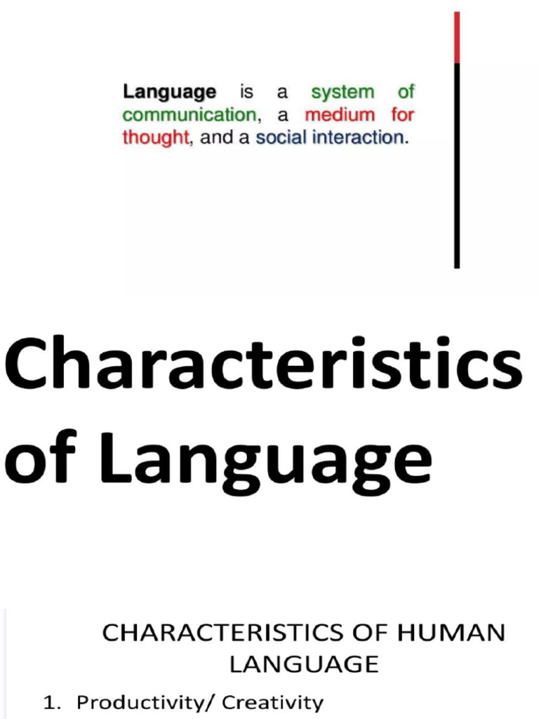 Characteristics of Language | PDF