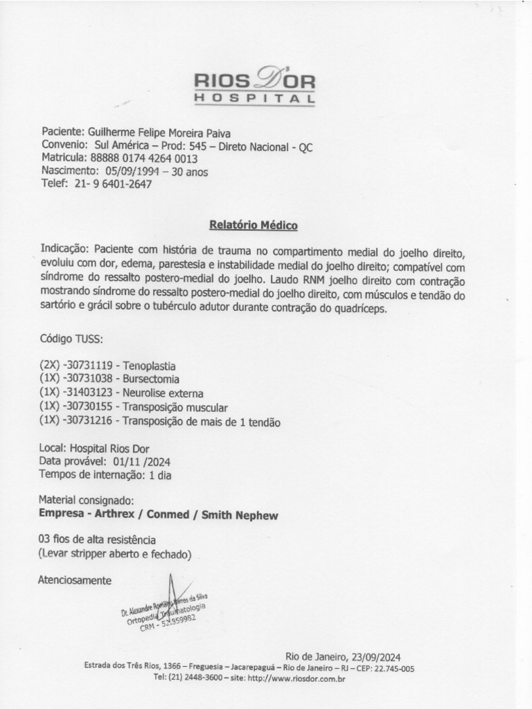 Modelo De Relatorio Medico Detalhado