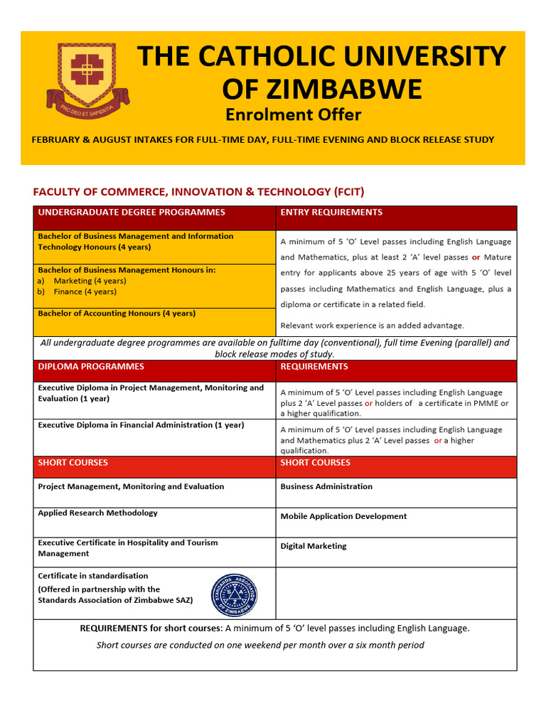 The Cuz Offer2 2024 | PDF | Academic Degree | Bachelor's Degree