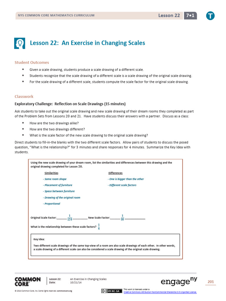 Math g7 m1 Topic D Lesson 22 Teacher | PDF | Creative Commons License | Inch
