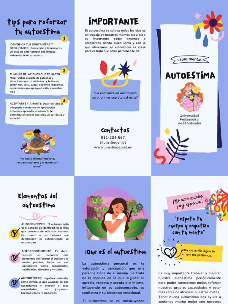 Folleto Autoestima | PDF | Autoestima | Cognición