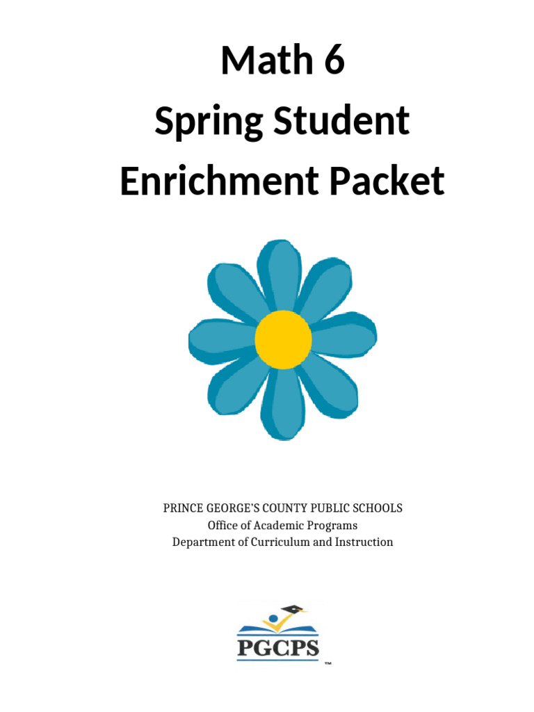 Grade 6 Math Spring Student Enrichment Packet | PDF | Mathematics