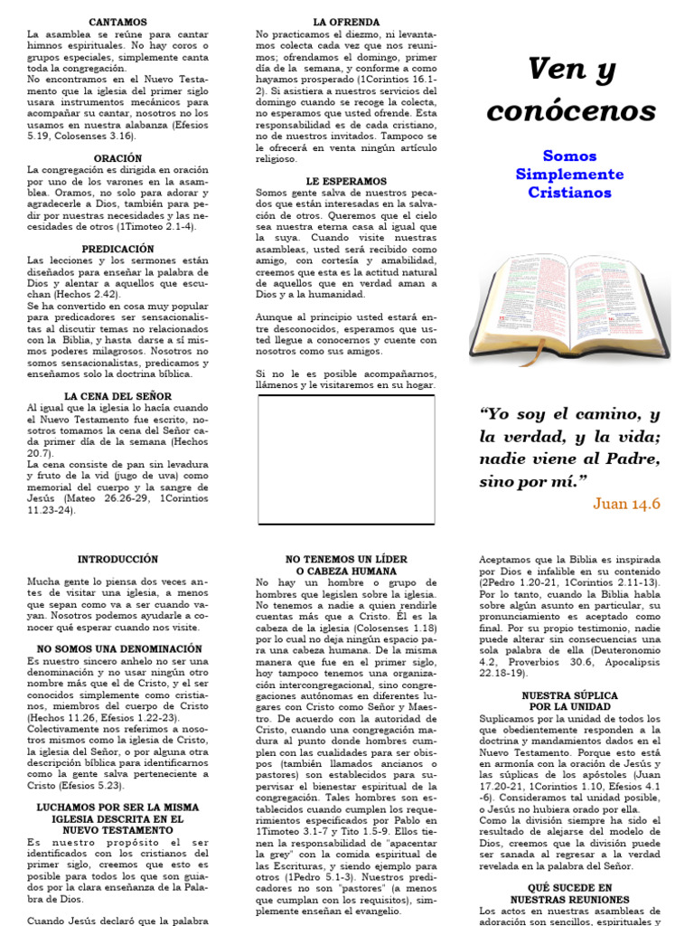 Ven y Conocenos | PDF | Cristo (título) | Biblia