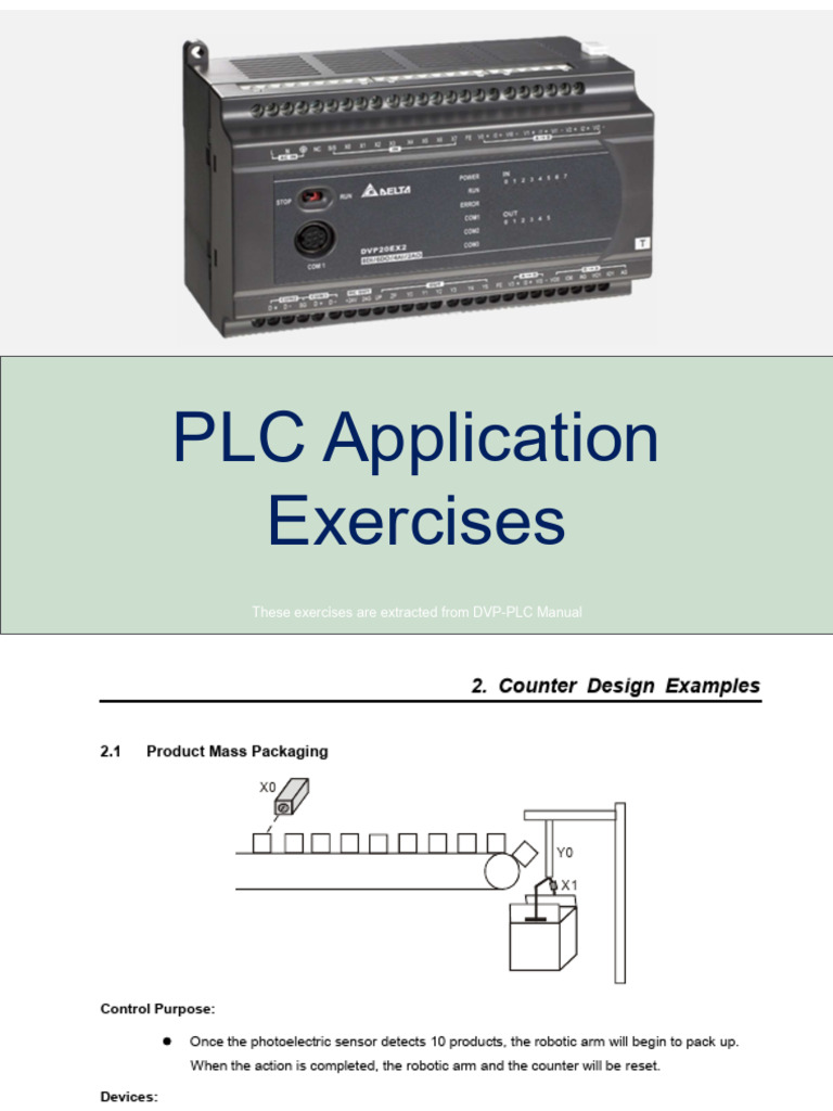 Delta PLC Application Exercises - Ladder Diagram | PDF | Clock | Computing