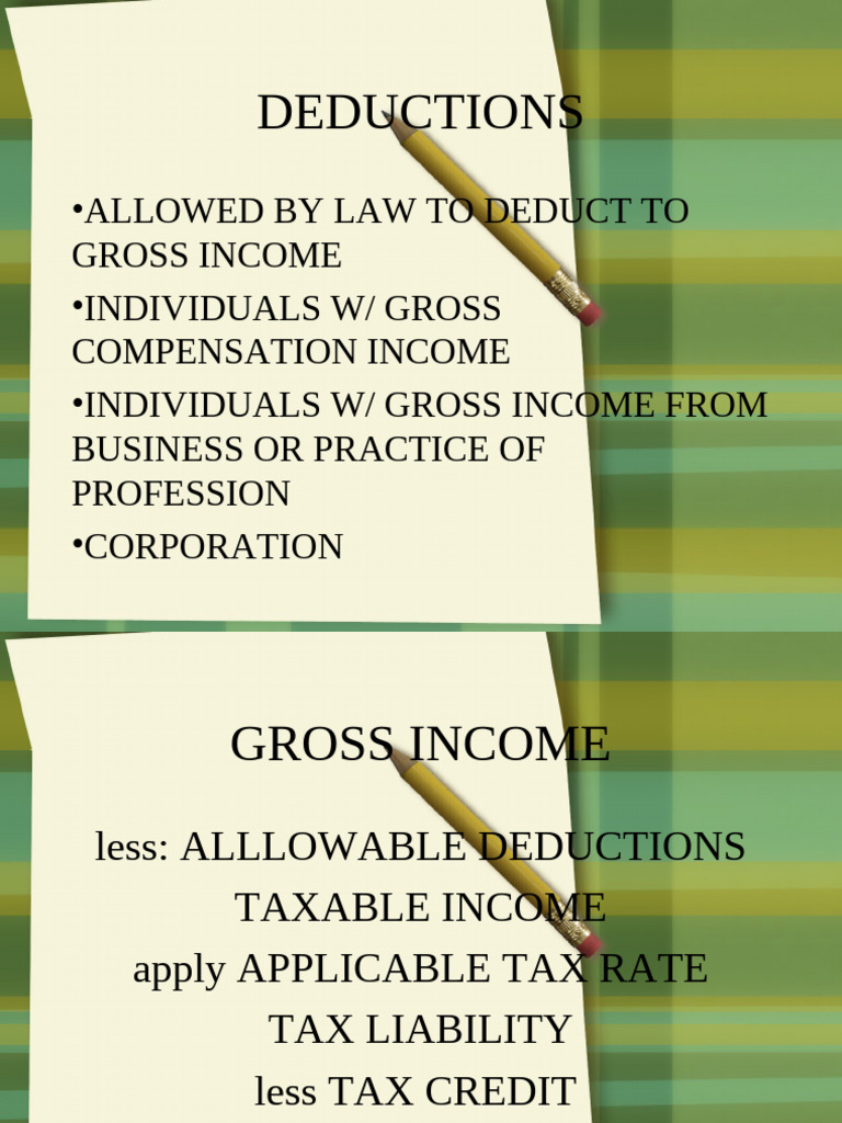Taxation Class Deductions | PDF | Expense | Tax Deduction