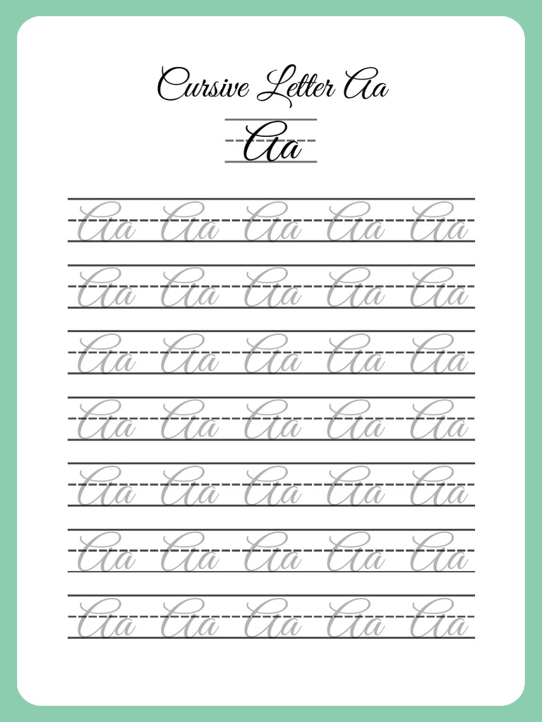 Cursive Alphabet Practice Sheets | PDF