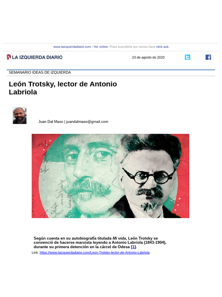 Leon Trotsky Lector de Antonio Labriola | PDF | marxismo | Dialéctico