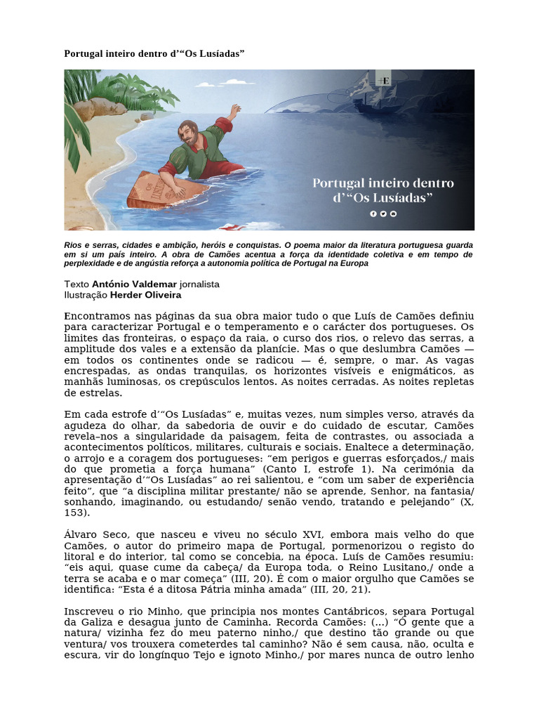 Camões Revista Do Expresso 2693 07.06.2024 | PDF | Portugal