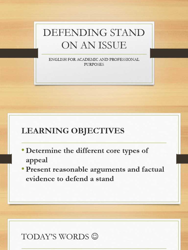 Q2 - WEEK1B - Defending Stand On An Issue | PDF | Evidence