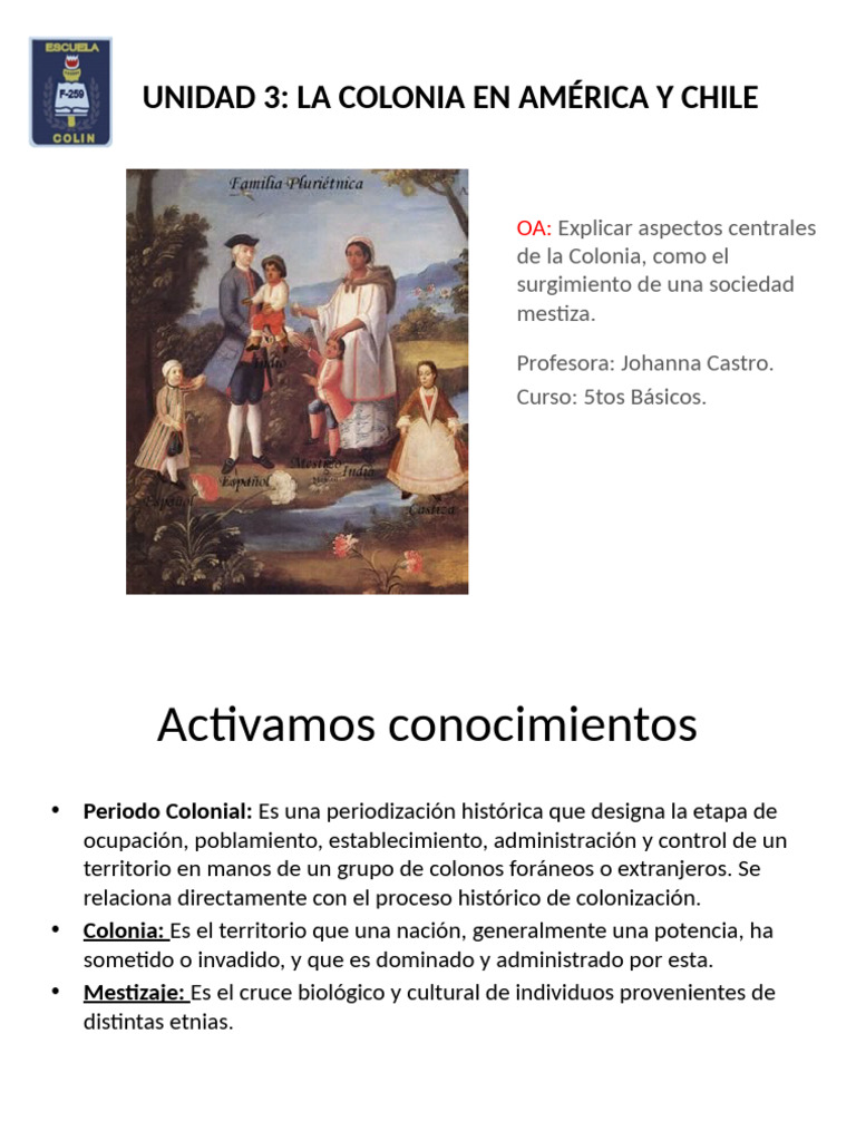 Unidad 3 La Colonia en America y Chile | PDF | Colonización europea de ...