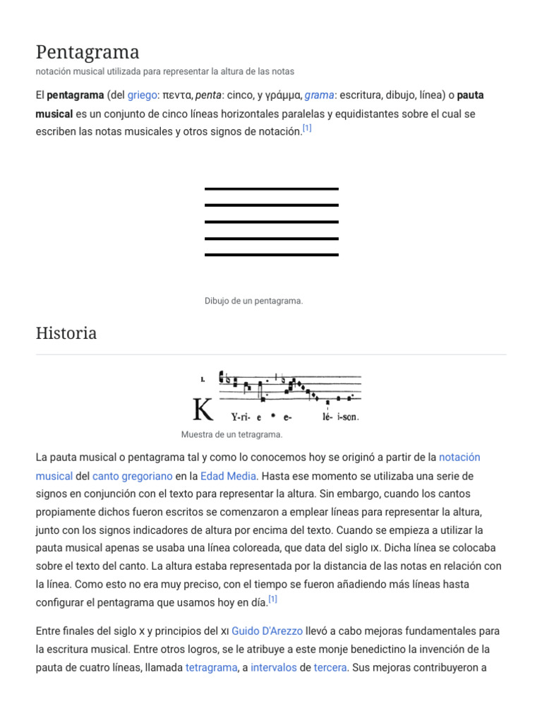 Pentagrama - Wikipedia, La Enciclopedia Libre | PDF | Composiciones ...