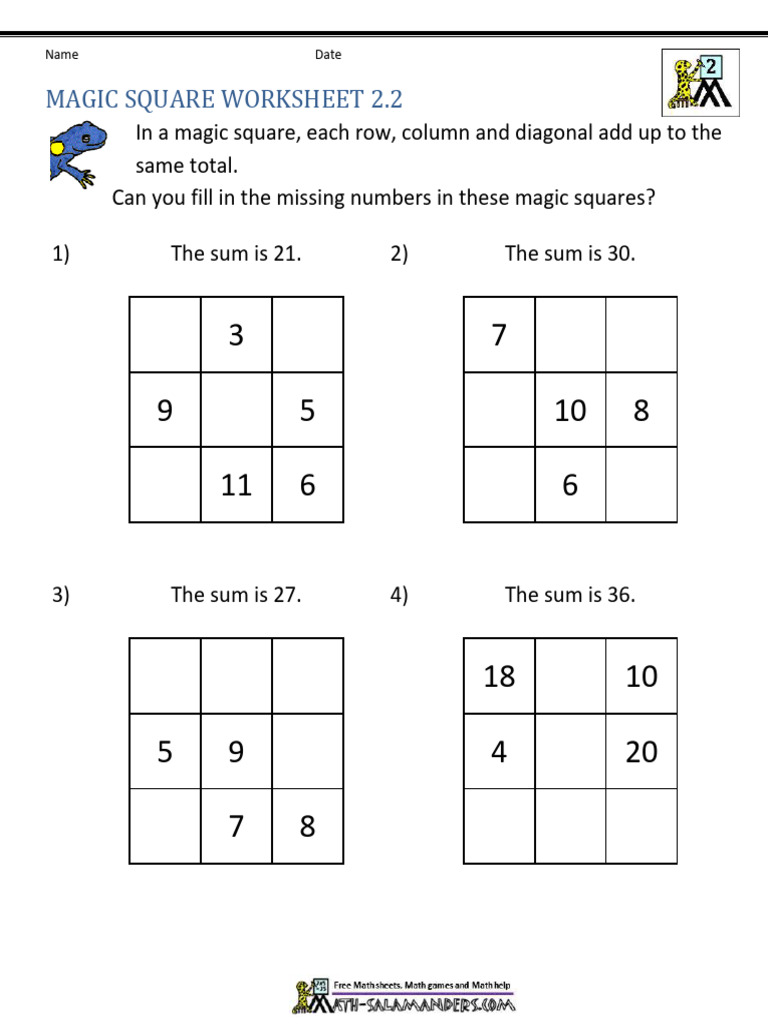 magic-square-worksheets-2nd-2 | PDF