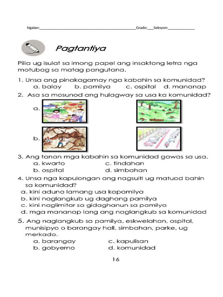 Ngalan: Grado: Seksyon | PDF