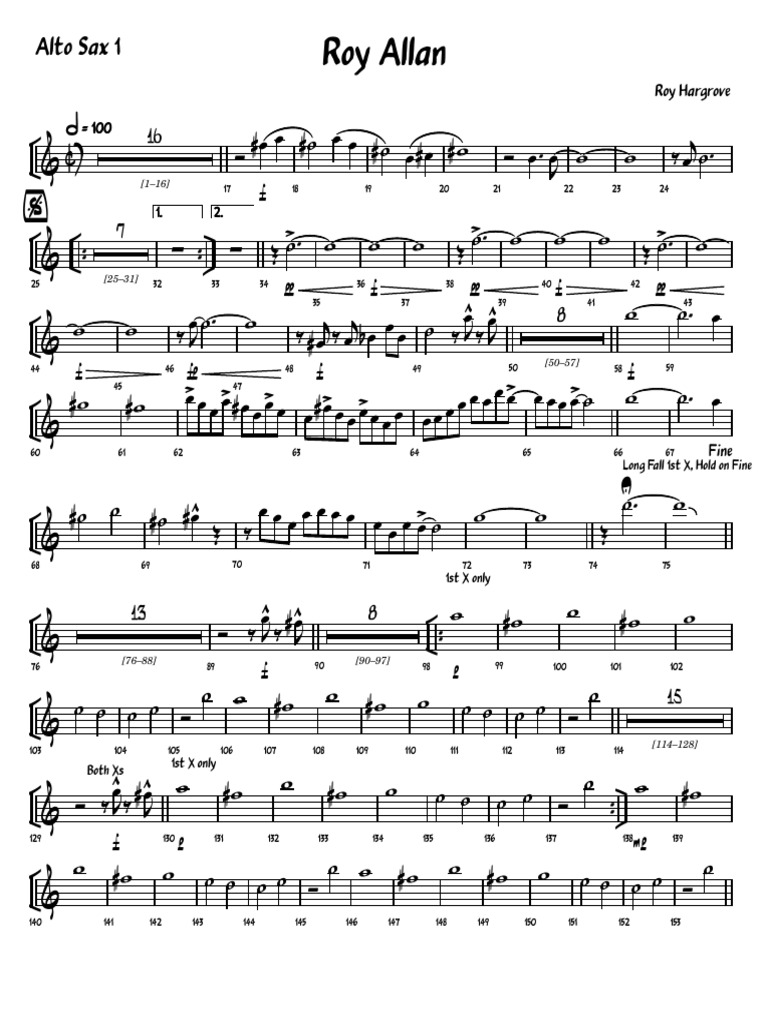 Roy Allan: Alto Sax 1 | PDF
