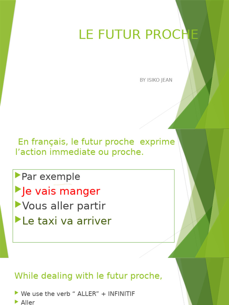 Comprendre le futur proche en français | PDF