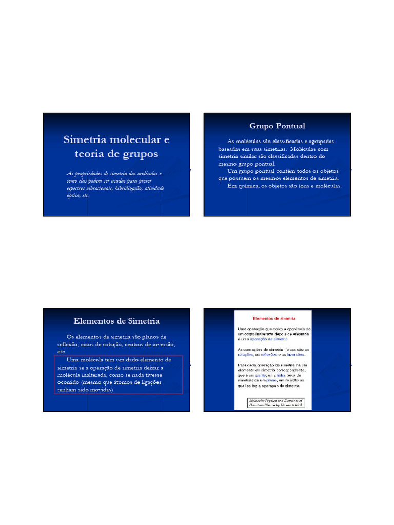Aula 3 Simetria | PDF | Moléculas | Ciências Físicas