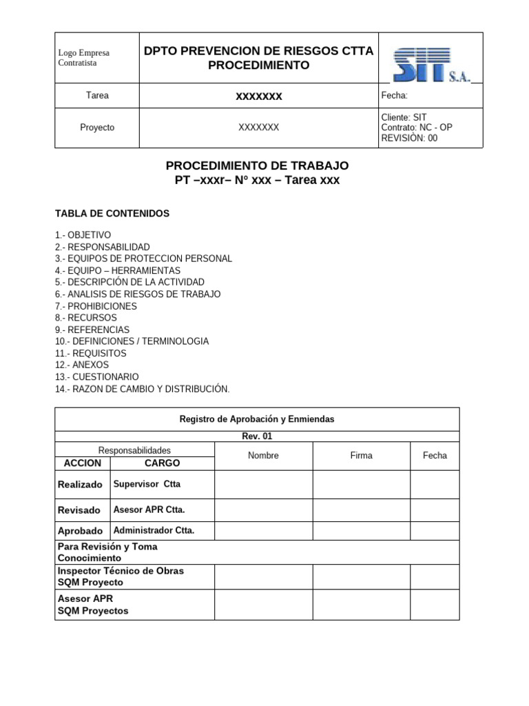 Procedimiento de Seguridad Laboral | PDF | Negocios | Informática