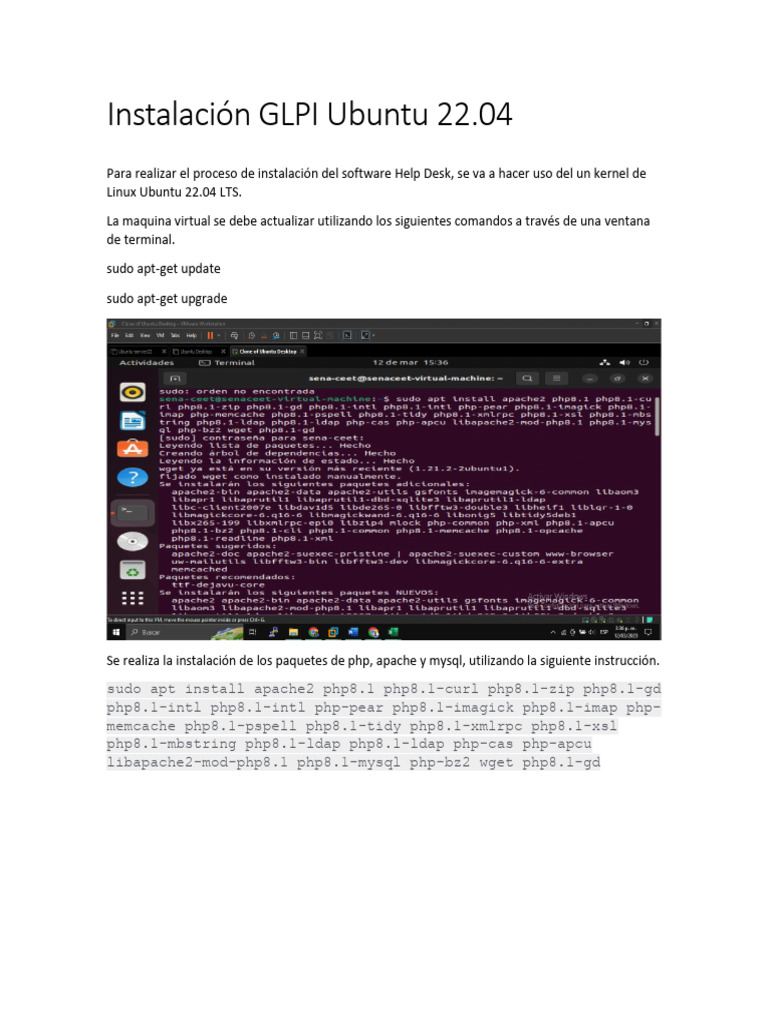 Glpi Ubuntu | PDF | Sudo | Servidor HTTP Apache