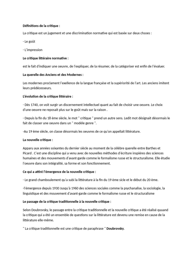 Évolution de la critique littéraire | PDF | Science | Vérité