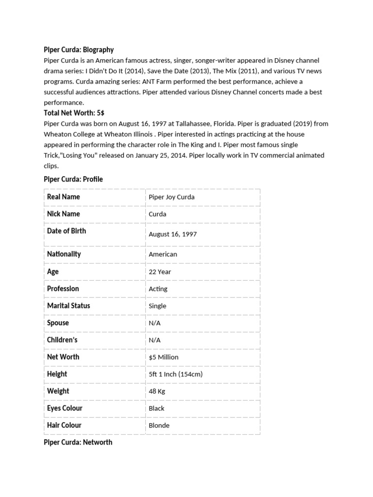 Piper Curda | PDF