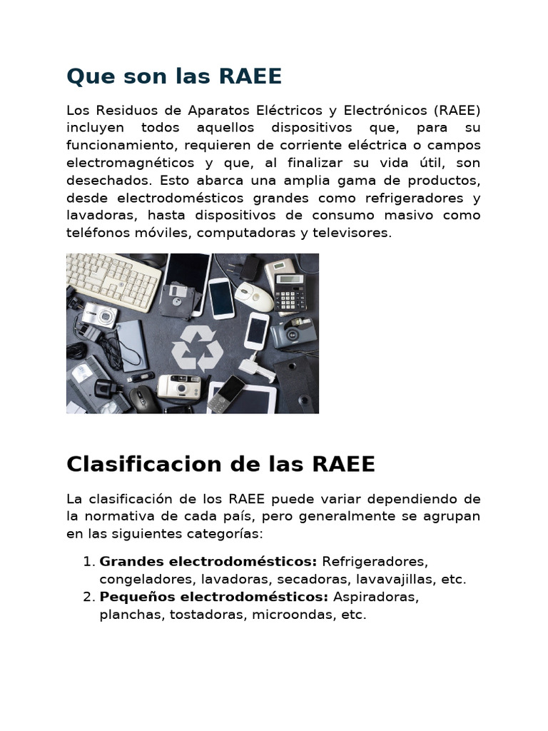 Las RAEE | PDF | Residuos | Reciclaje
