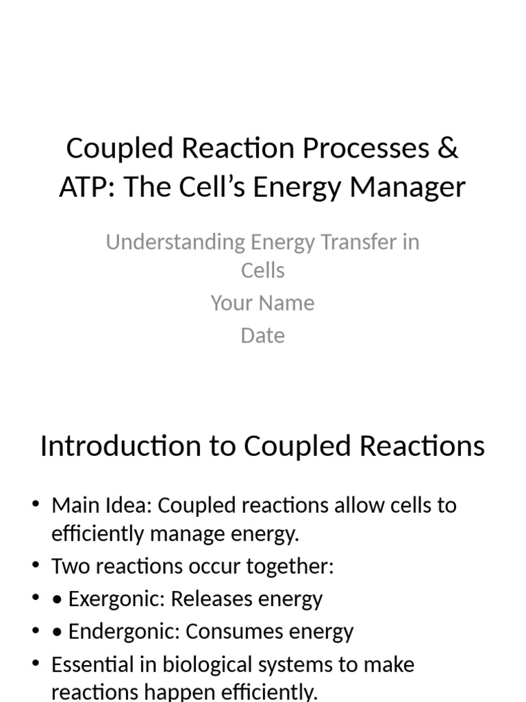 Coupled Reaction Processes ATP Presentation2 | PDF