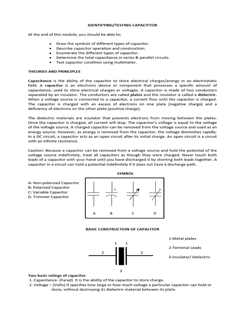 Capacitor | PDF | Capacitor | Voltage