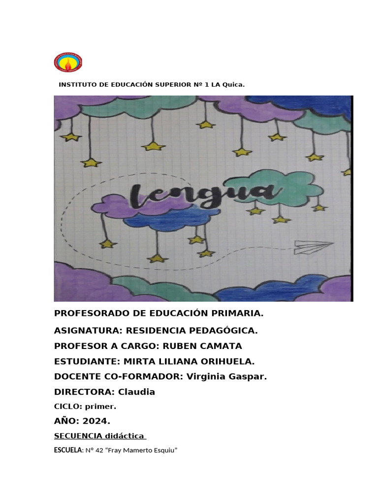 S.D. Lengua E. C. Es. #42 San Sana Sur | PDF | Maestros | Evaluación