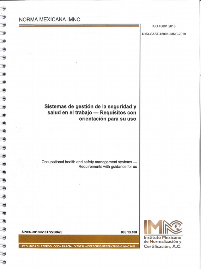 NMX SAST 45001 - Unlocked | PDF