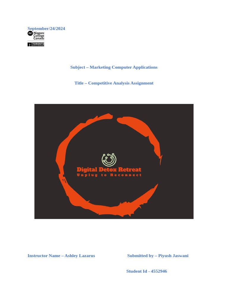 ASSIGNMENT 1 - COMPETITIVE ANALYSIS ASSIGNMENT - Piyush | PDF | Mindfulness | Mental Health