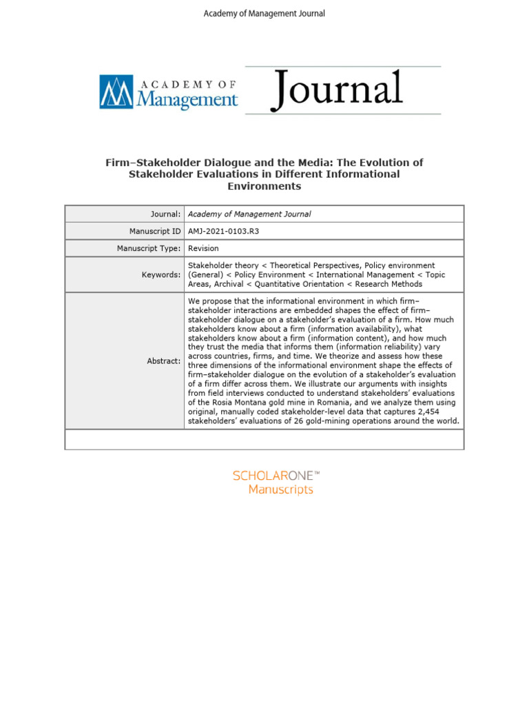 4、Firm-Stakeholder Dialogue and the Media- The Evolution of Stakeholder ...