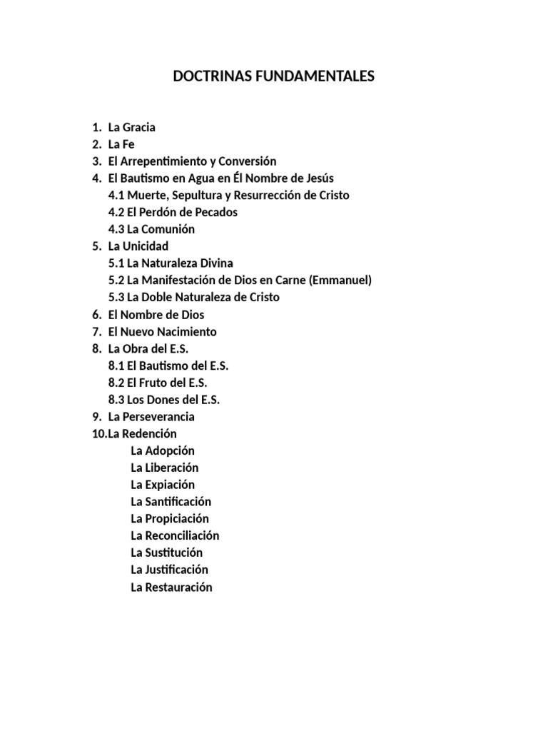 Doctrinas Fundamentales (Distrito 11) | PDF