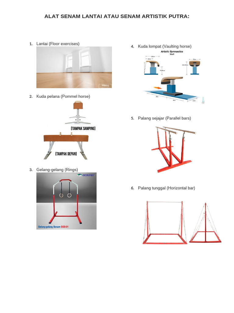 Alat Dalam Senam Lantai | PDF