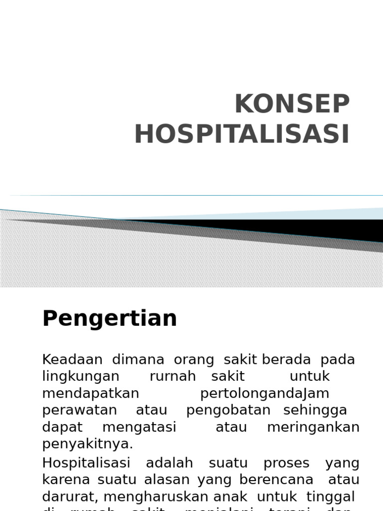 Konsep Hospitalisasi | PDF | Kesehatan Holistik