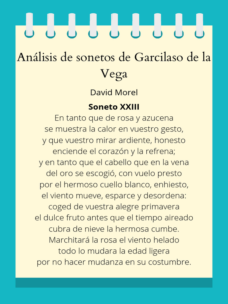 Analisis de Sonetos de Garcilaso de La Vega | PDF