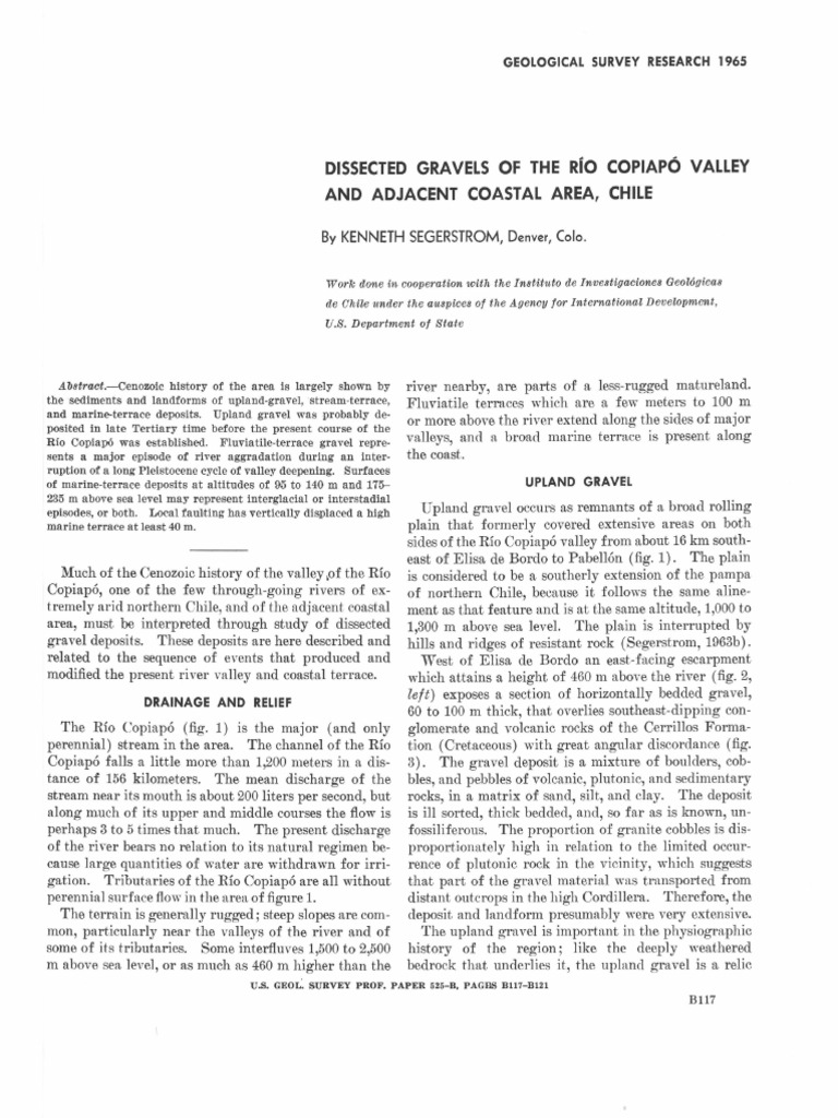 Segerstrom 1965-Dissected Gravels Og The Rio Copiapo Valley and ...