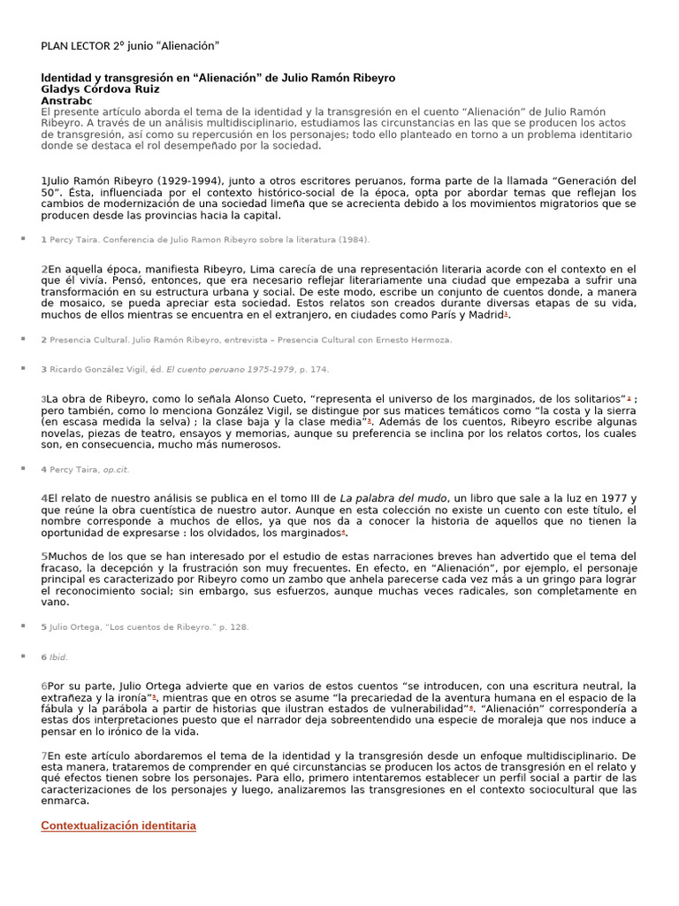 PLAN LECTOR 2º Junio | PDF | Cuentos | Perú