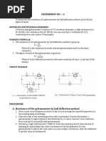 Exp 4 - Galvanometer Resistance - Half Deflection Method | PDF ...